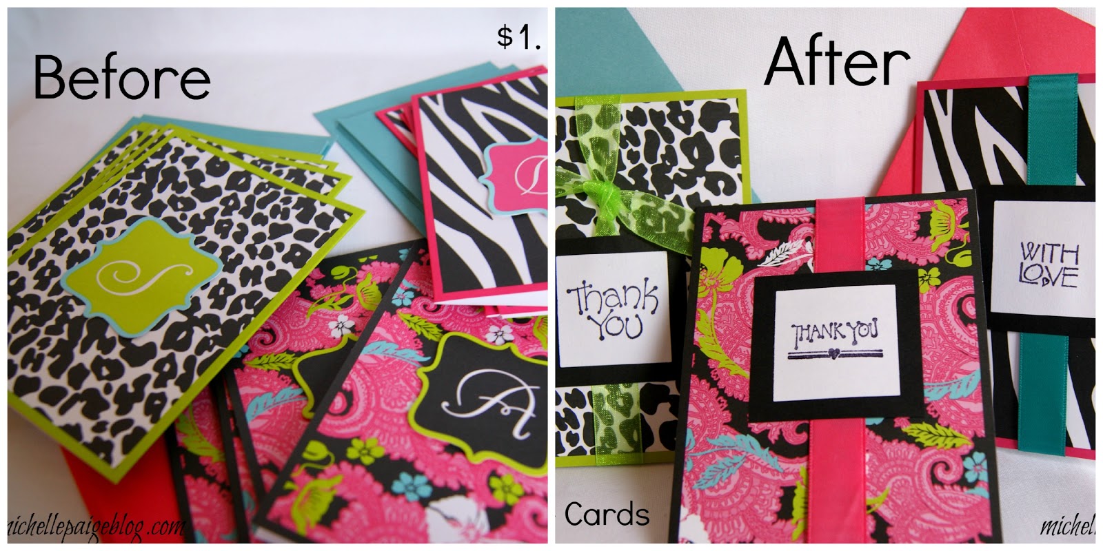 michelle paige blogs: Make Quick, Cheap, Cute Note Cards from $1. Packs