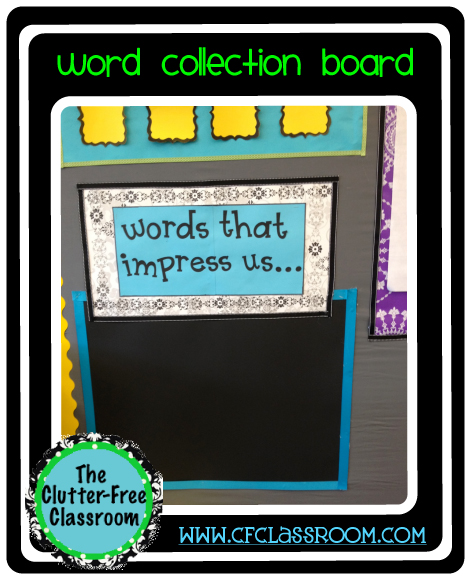WORD COLLECTION BOARD {Classroom 360} - Clutter-Free Classroom
