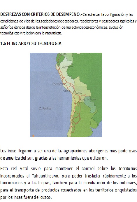 HISTORIA Y CIENCIAS SOCIALES: EL INCARIO Y SU TECNOLOGIA