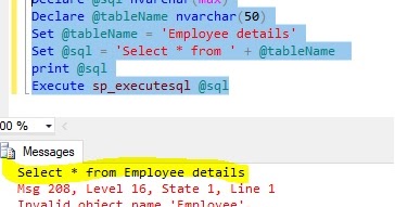Microsoft Business Intelligence: Quotename function in SQL server