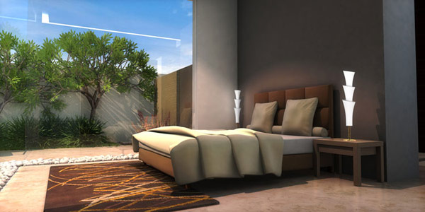 Glass wall make bedroom airy and bright ~ Home Interior and Decoration