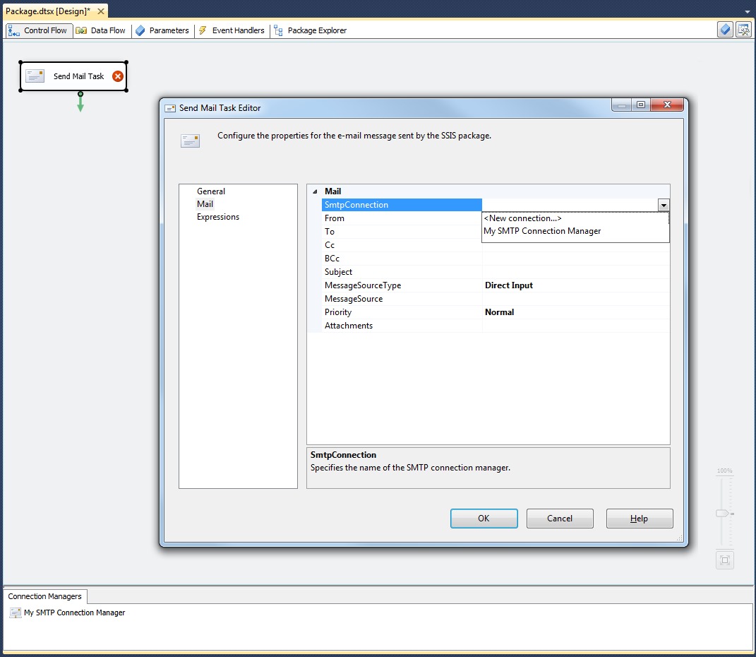 Microsoft Sql Server Integration Services Sending Mail Within Ssis Part 1 Send Mail Task