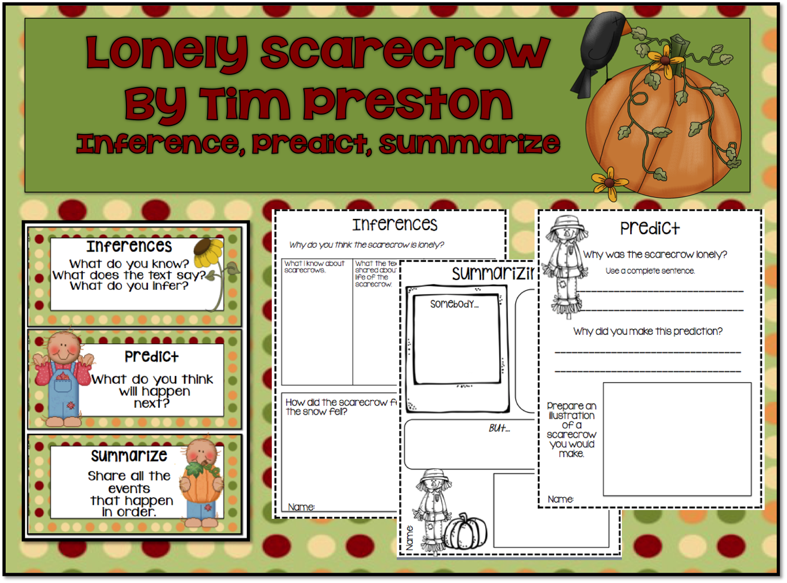 1st Grade Hip Hip Hooray!: Scarecrow Fun...Building Comprehension ...