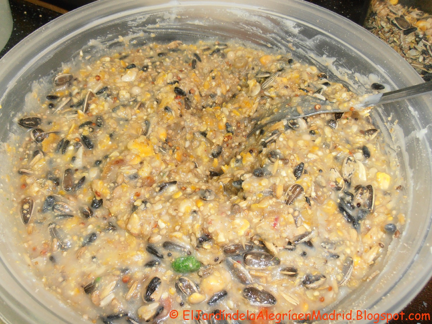 El jardín de la alegría : Pastel de sebo y semillas. Alimento de ...