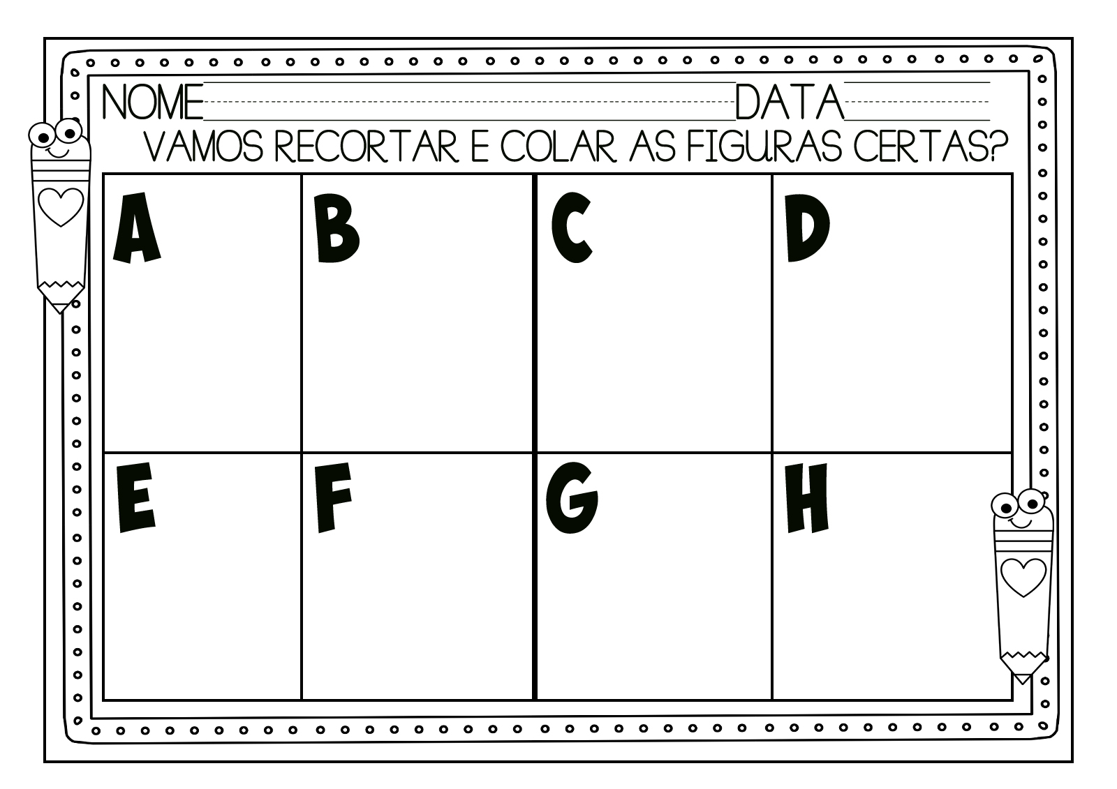 Atividades Para Recortar E Colar Alfabetização - FDPLEARN