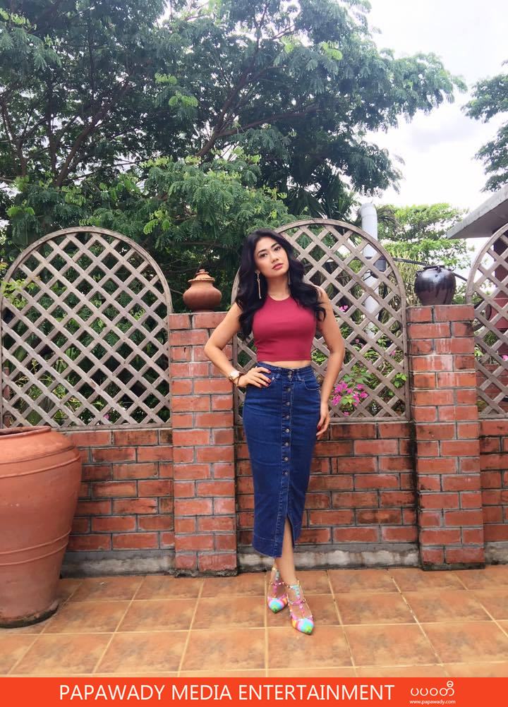 Thinzar Wint Kyaw Fashion Outfit And Activity At Shooting On Sunny Day