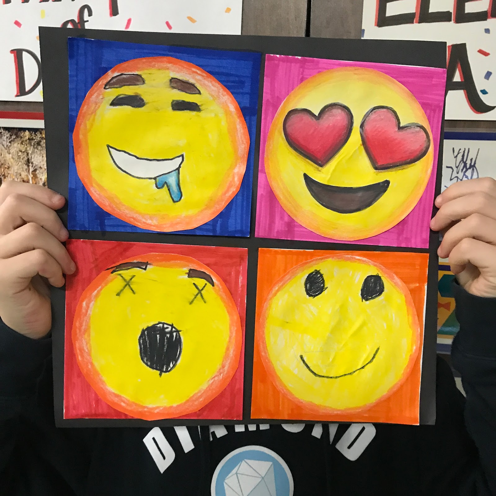 Elements of the Art Room: 4th Grade Pop Art Emojis 😄
