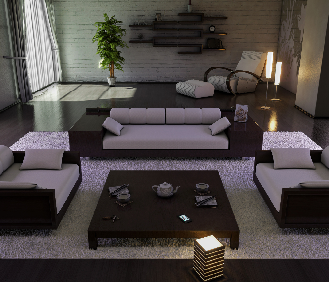 Another Brick in the Wall: Sala Japonesa - Versõs com e sem Depth of Field