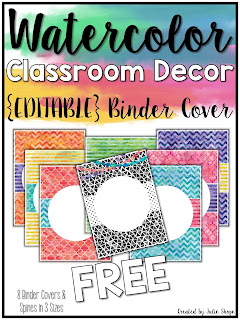 Julz Treasure Chest: Watercolor Classroom Decor {FREEBIES}