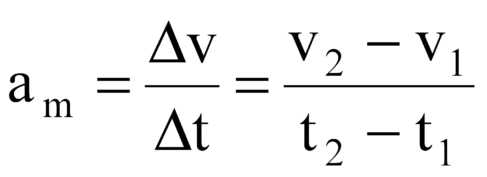 Aceleração media formula