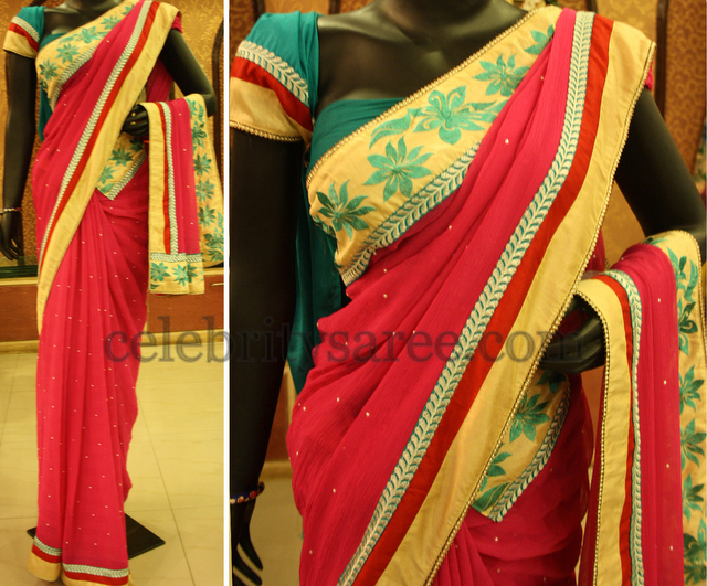 Bright Colors Georgette Sarees - Saree Blouse Patterns
