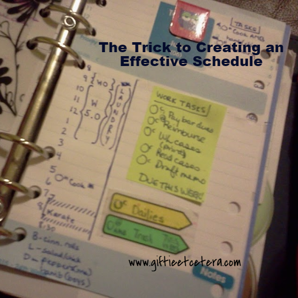 The Trick to Creating an Effective Schedule | Giftie Etcetera: The ...