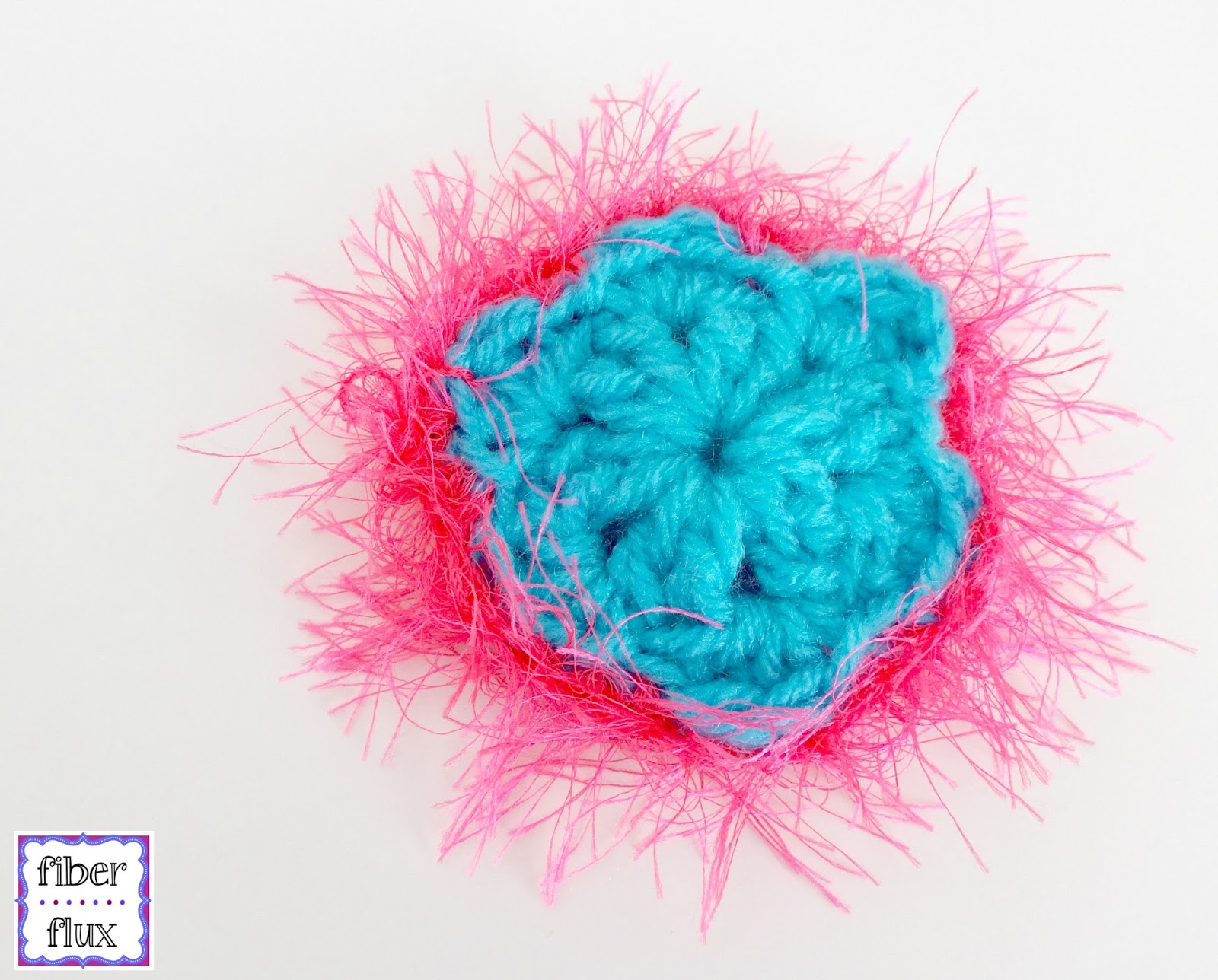 Fiber Flux: Free Crochet Pattern...Fuzzy Flower Appliques!