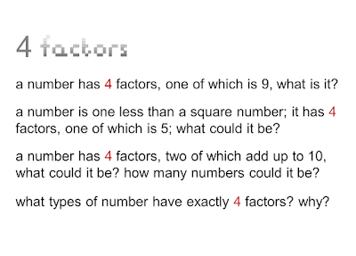 MEDIAN Don Steward mathematics teaching: exactly four factors