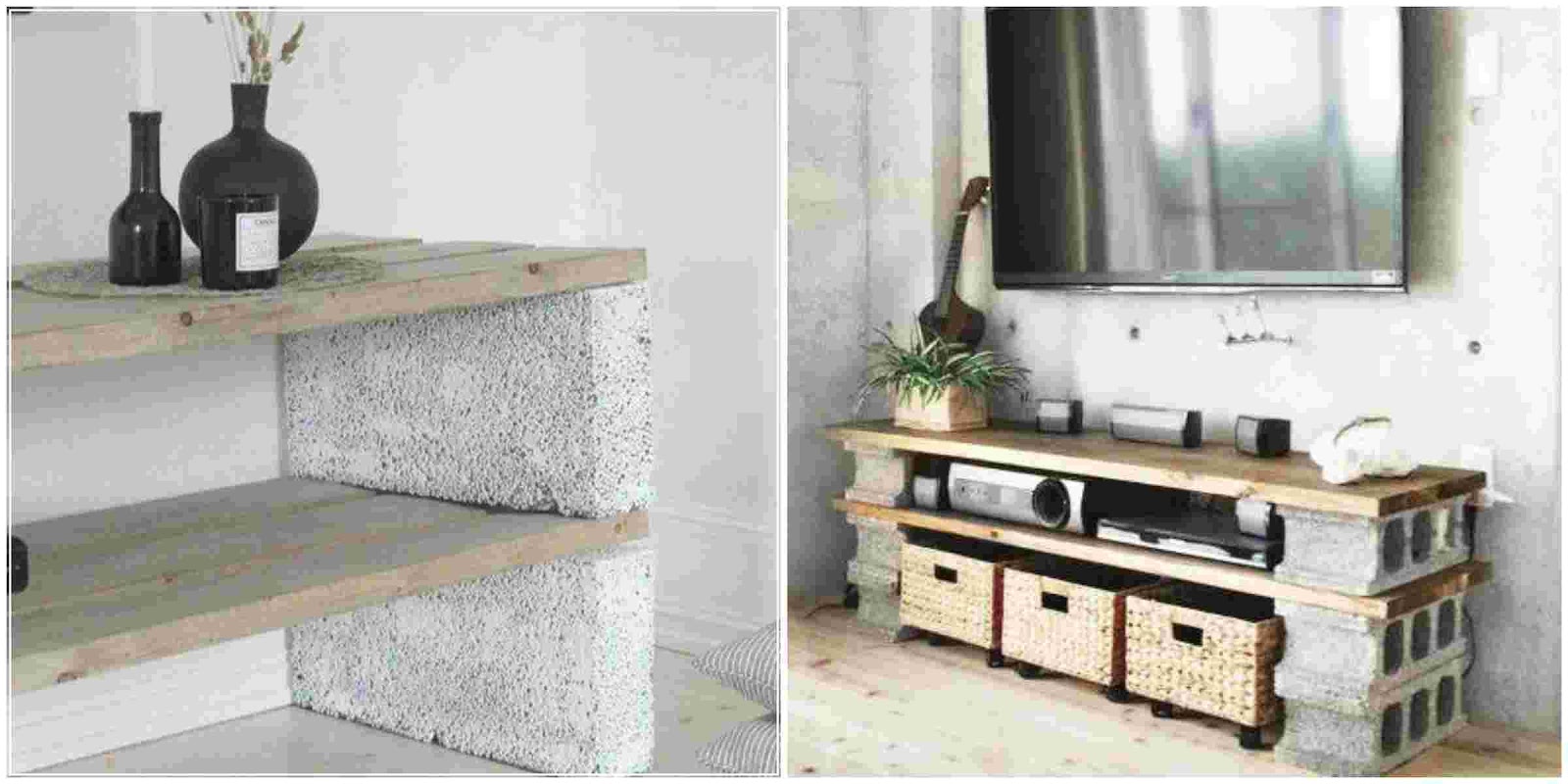 Furniture with cement blocks - Diy Fun World