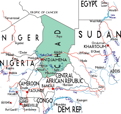 Map of Chad Country Area | Map of Africa Country Regional Political