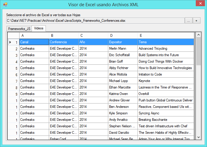 Desarrollo .NET, Web, HTML5, JavaScript, Móviles y Más: El Demo del Día: Leer Archivos de Excel ...