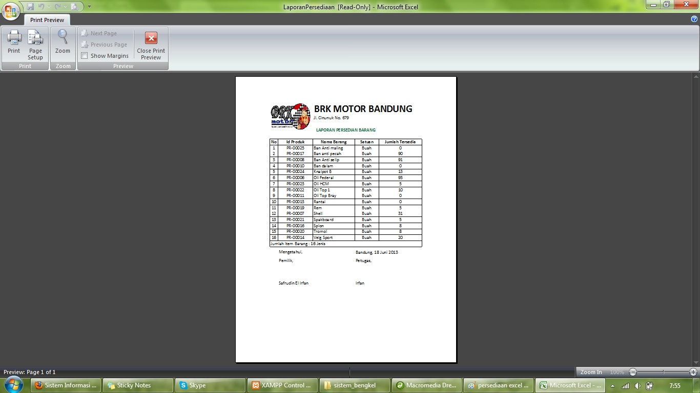 Getting Started with Arduino and Genuino UNO: PHP :: Sistem Informasi Bengkel Motor V.1