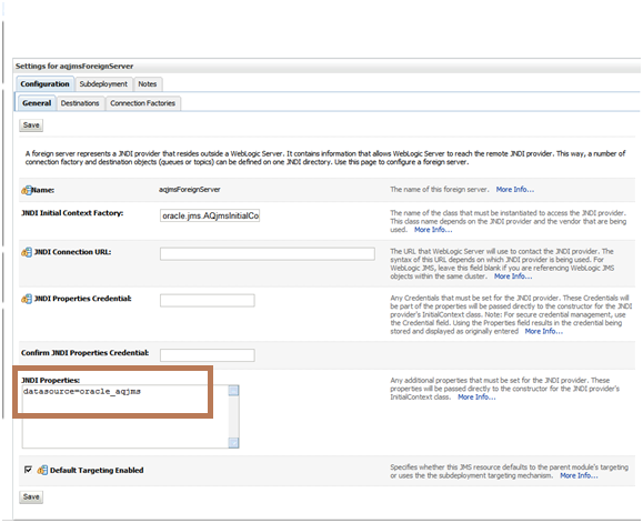Metasolv Blog: Integration between Database Oracle AQ - Weblogic JMS Queue