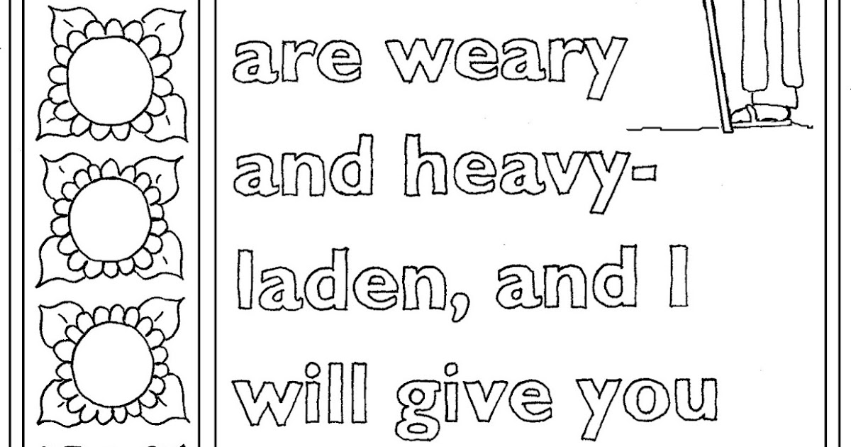 Coloring Pages for Kids by Mr. Adron: Matthew 11:28 Print and Color ...
