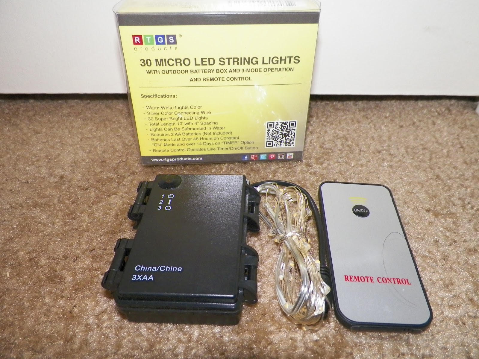 mygreatfinds: RTGS 30 Micro LED String Lights in Warm White Color Review