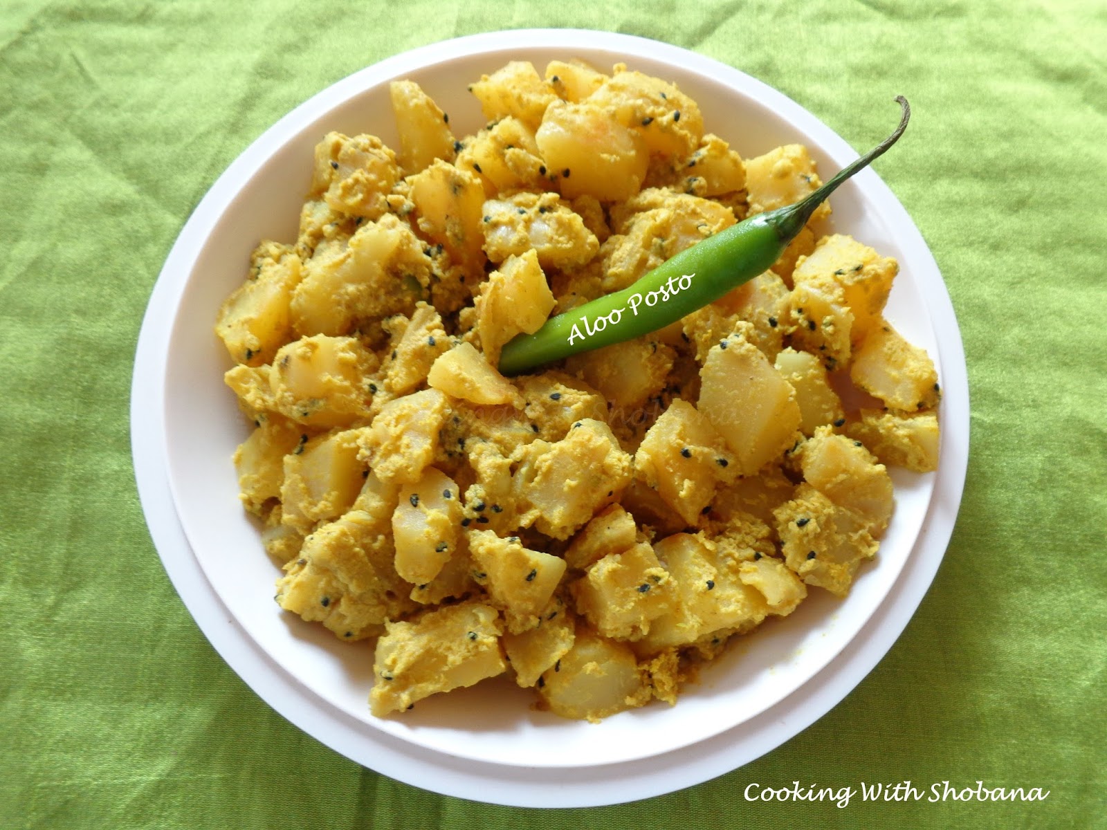 Cooking With Shobana : ALOO POSTO