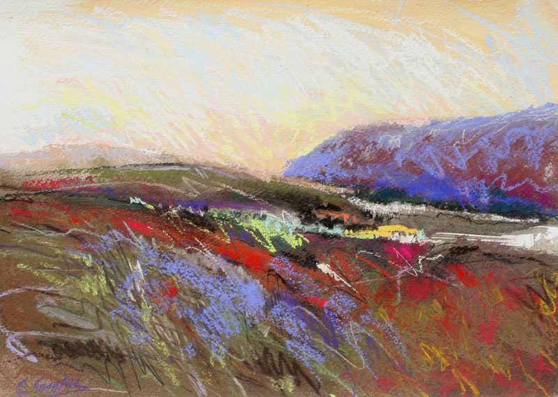 Carol Engles Art: Temecula Valley Sunset, abstract landscape by Carol ...