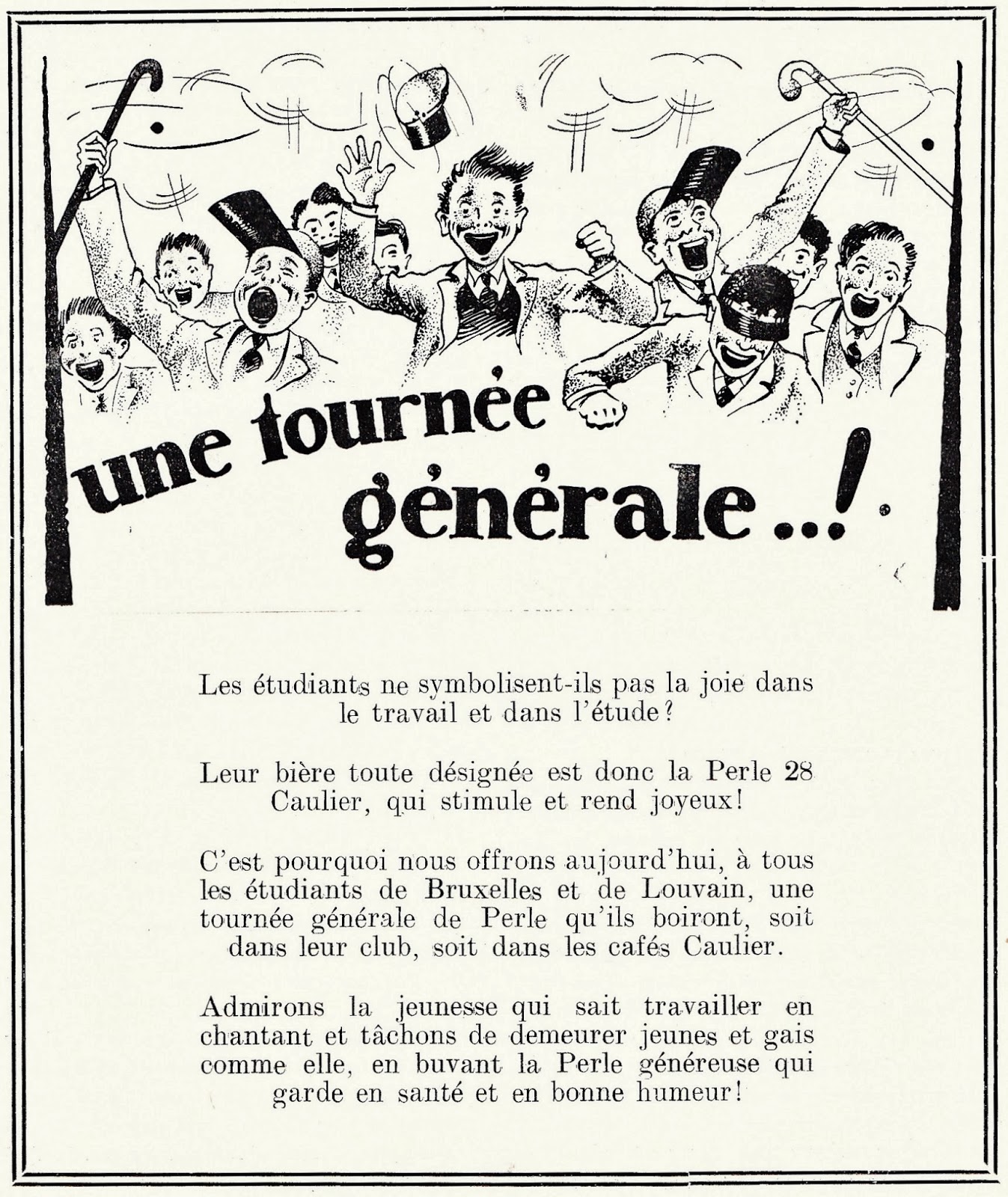 En Bordeaux et Bleu ]: Une publicité de la Perle 28 Caulier