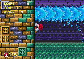 Sonic 3 Unlocked: Hydrocity Zone intro area: the water jet