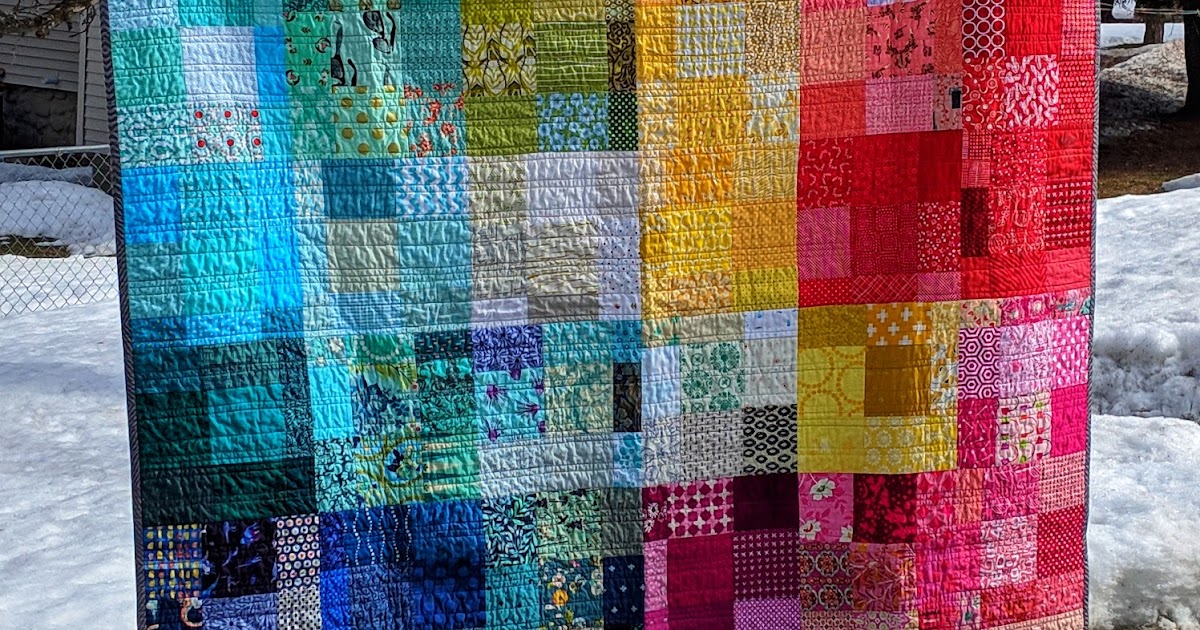 Rainbow Boxed In Quilt | A Finished Quilt | 2019 FAL