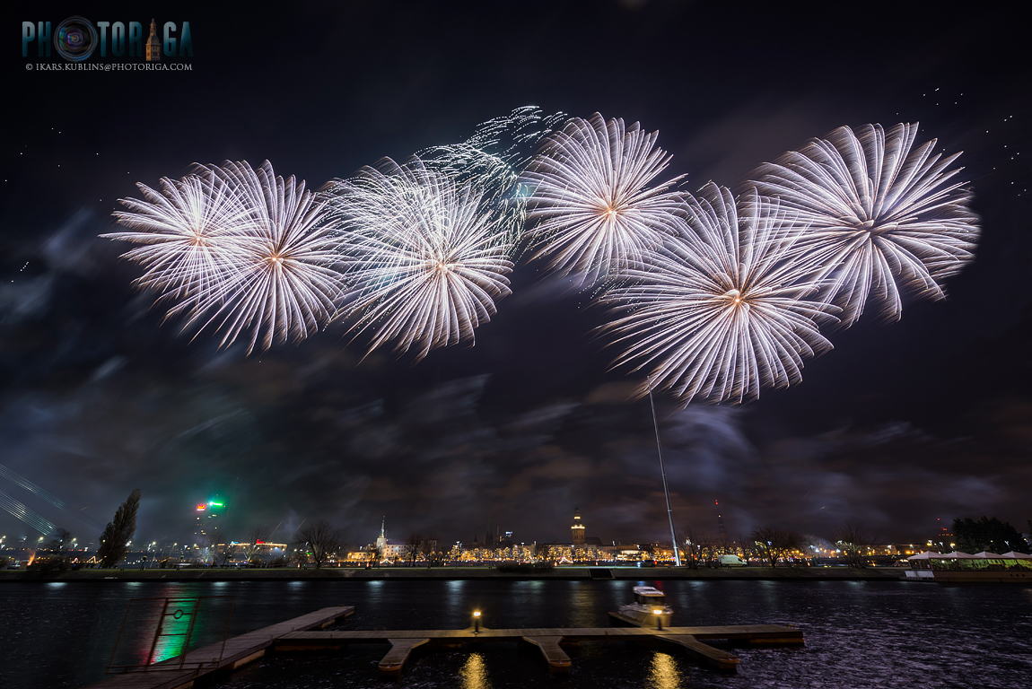 Fireworks of Latvia 99th Independence Day Celebration - Riga City Photos