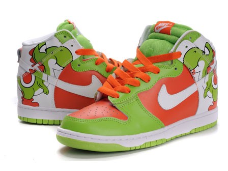 Yoshi Nike Dunks/Nike Dunk Shoes Yoshi High Custom Brass Monki Green ...