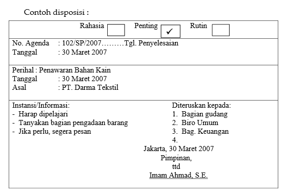 Model-Model Surat Berisi Perintah Kerja