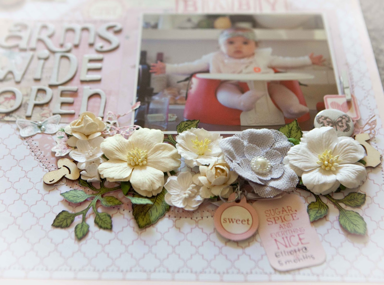 Creative Mayhem: Baby Layout using Kaisercraft "Peek A BOO' collection