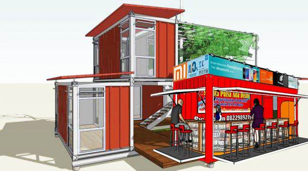 Rumah dari Kontainer sekaligus tempat usaha