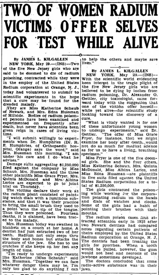 Tyrconnell Heritage Society: World War Wednesdays: Glow: The "Radium ...