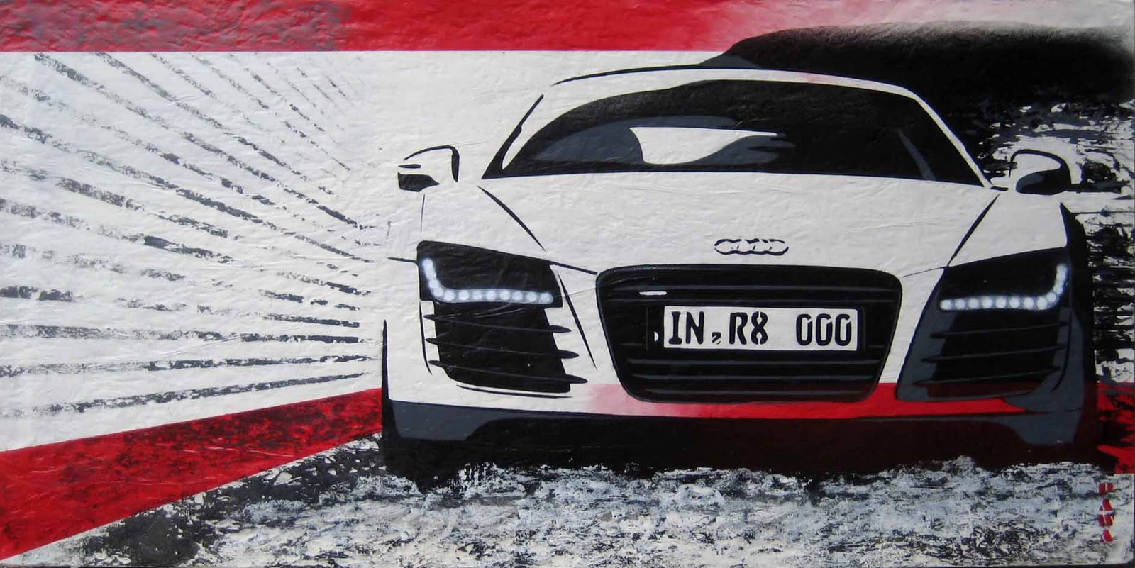 STENCIL ART by PAWA: audi r8..commissioned piece on coarse chipboard ...