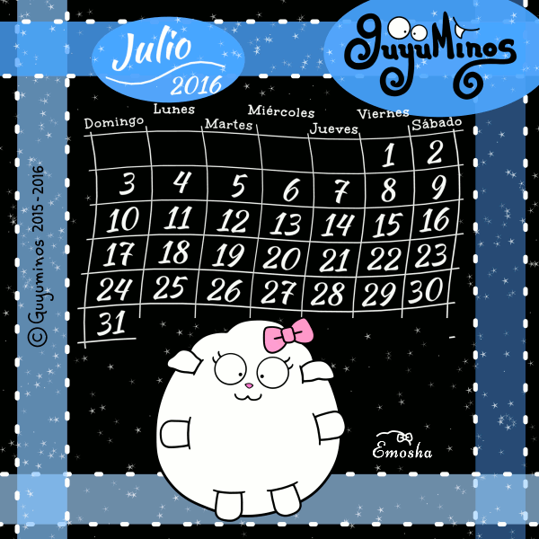 Calendario Julio 2016 ©Guyuminos