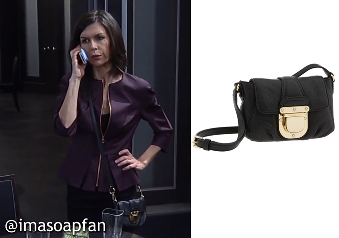 Anna Devane's Black Leather Crossbody Purse - General Hospital, Season ...