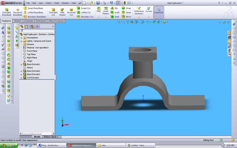 CAD Crusader: SOLIDWORKS, Part Design 7, Lab Exercise 2