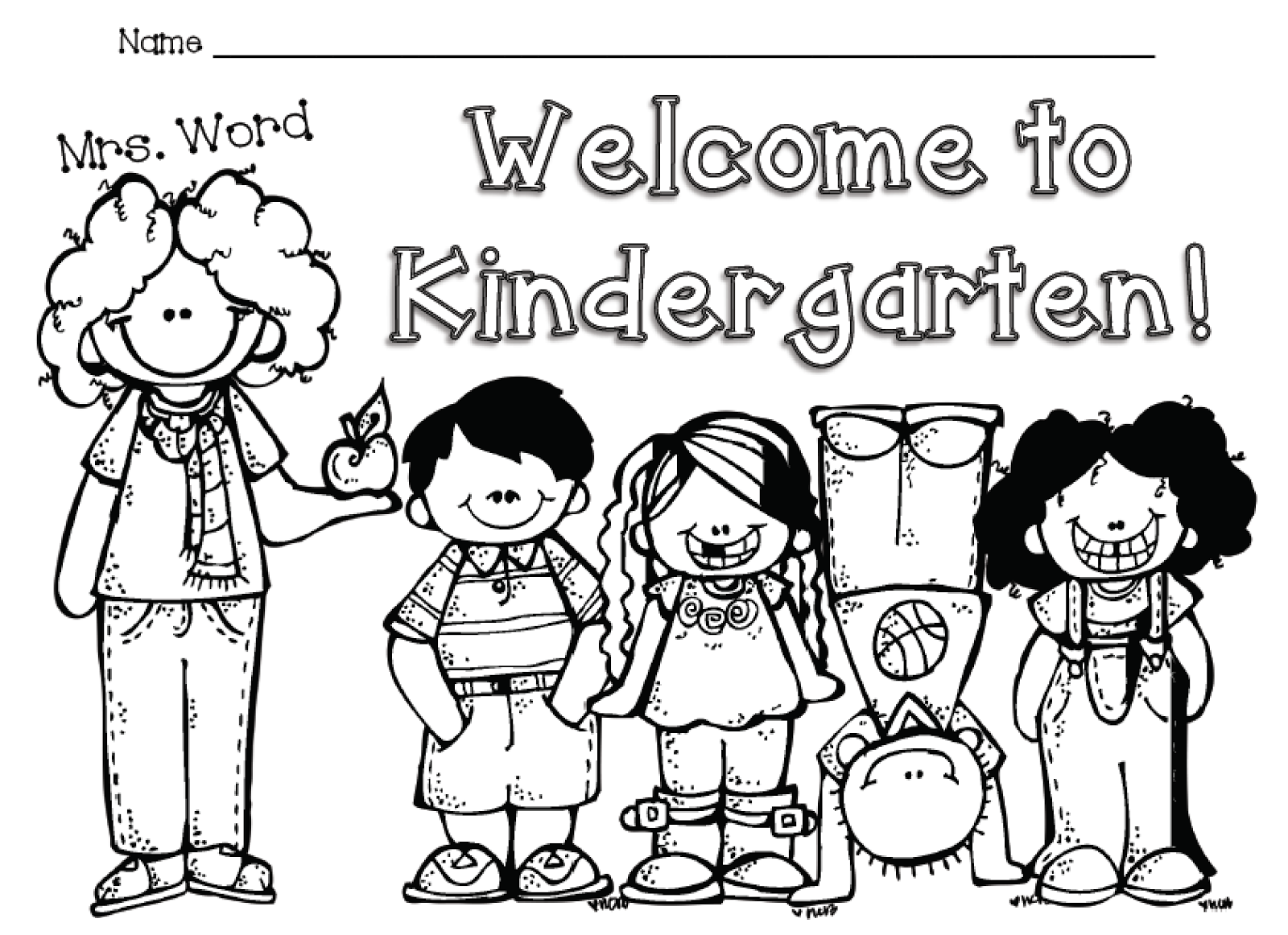 Welcome to Kindergarten! FREE Color Sheet | Mrs. Lirette's Learning ...