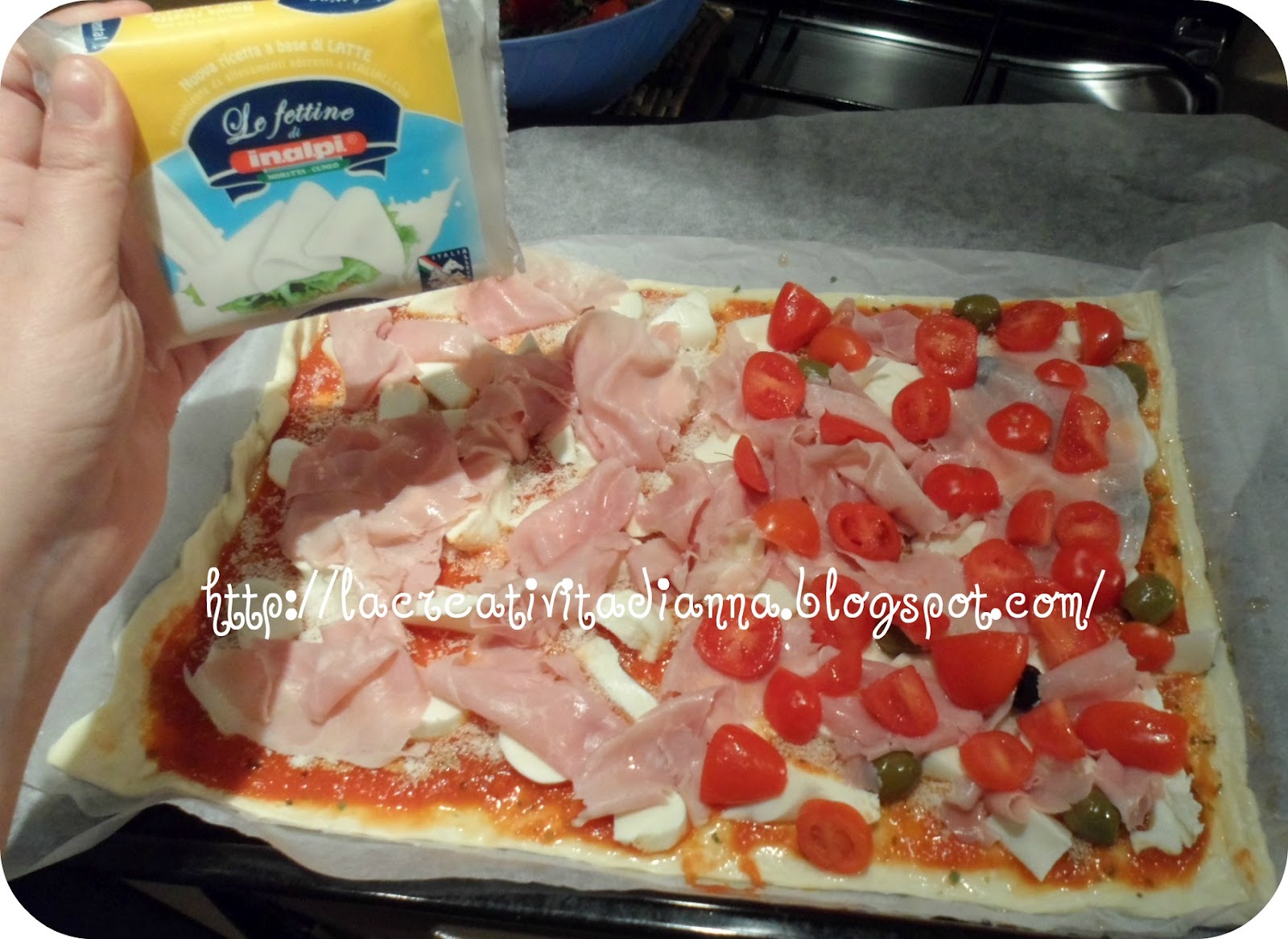 La Creatività di Anna!!!: Pizza grande rettangolare e mini pizza rotonda!