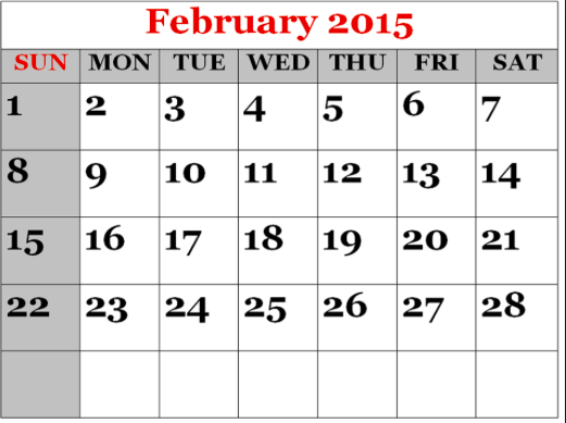 FREE IS MY LIFE: FREEISMYLIFE February 2015 Calendar - All the February ...