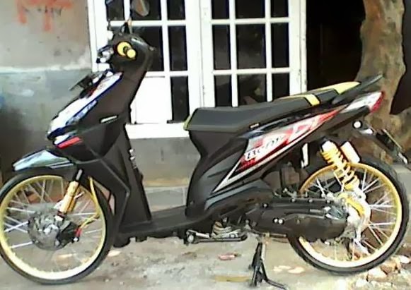 Gambar Modifikasi Motor Honda Beat Hitam Velg 17
