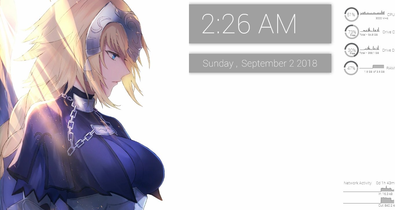 Anime Rainmeter Skin: Rainmeter Skin Drizzle