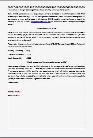 Cambodia's Orphanage : Children Agreement Form