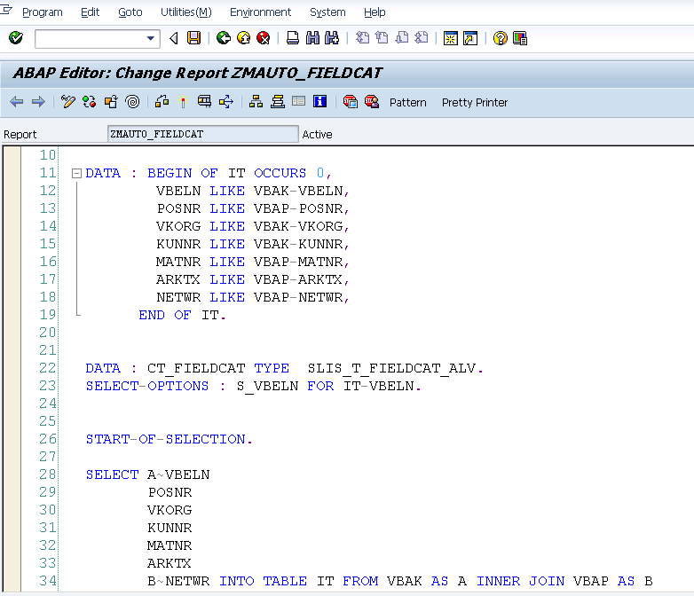 SAP TECH: ALV report using Autofield catalog