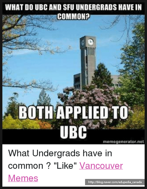SFU vs UBC meme WAR 디스전