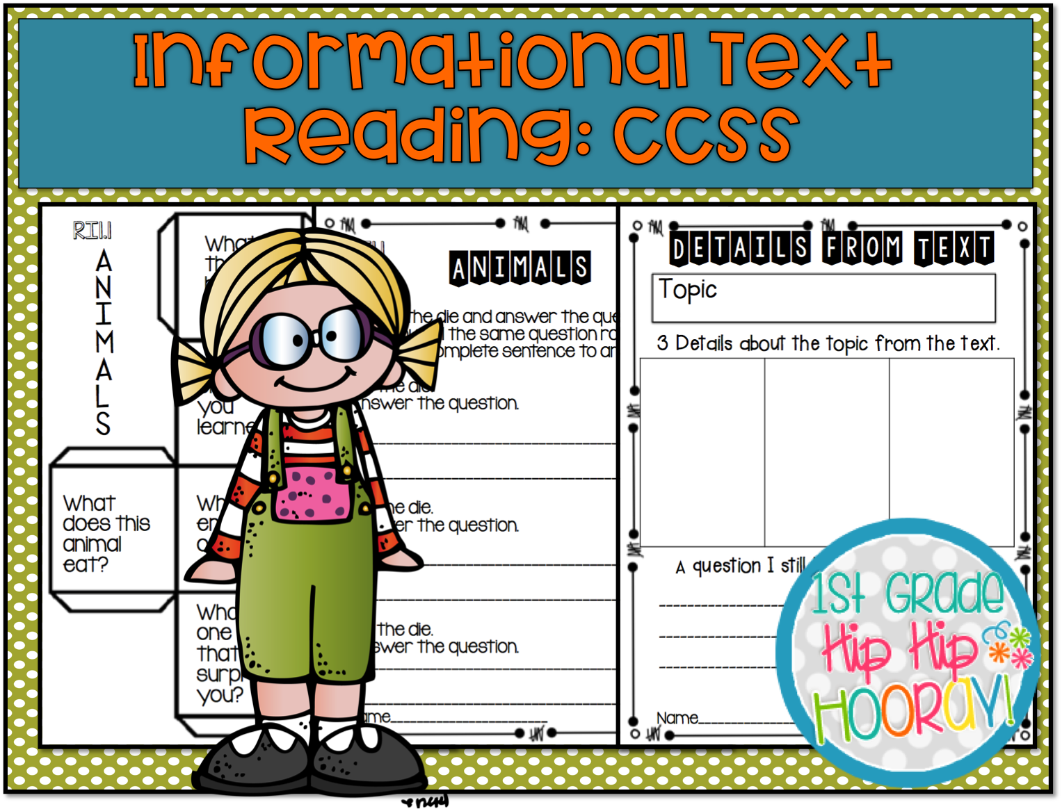 1st Grade Hip Hip Hooray!: Reading: Informational Text Assessment ...
