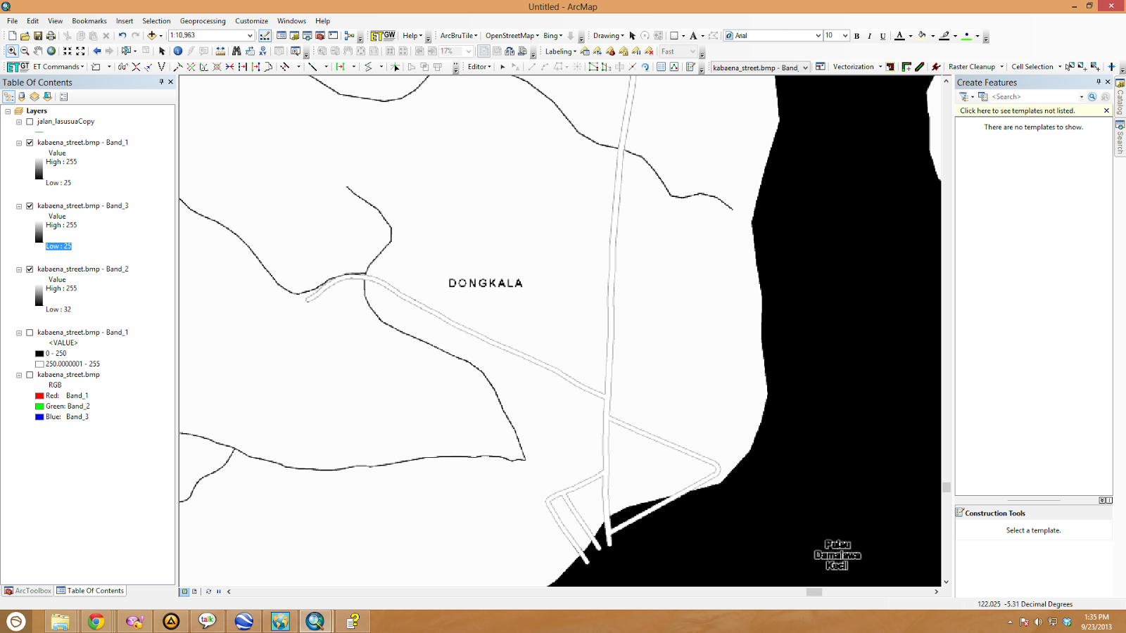 Mengekstrak data vektor GIS dari google maps menggunakan ArcScan